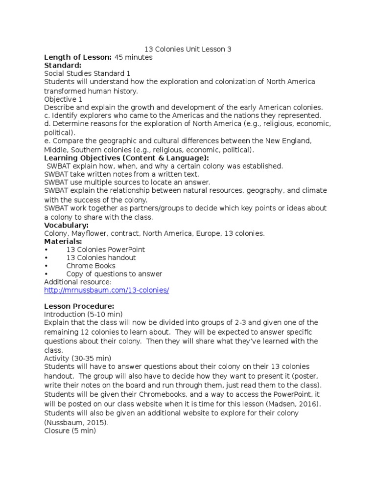 13 Colonies Exploration and Learning | PDF | Second Language | North ...