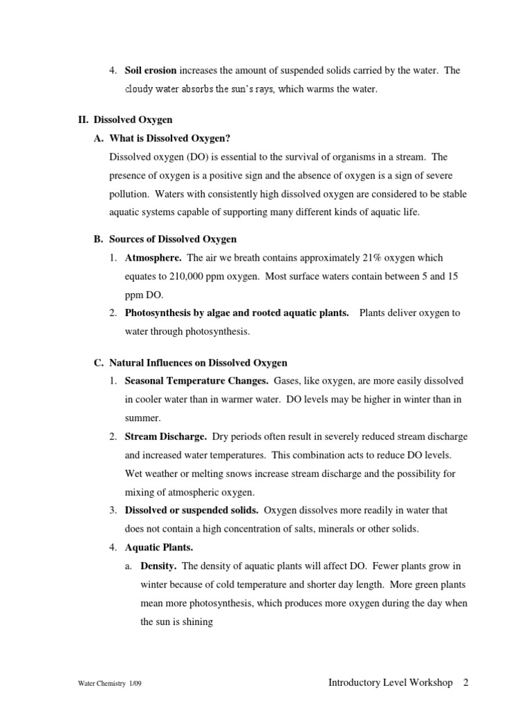 The Effects of Natural and Human Factors on Dissolved Oxygen Levels in ...