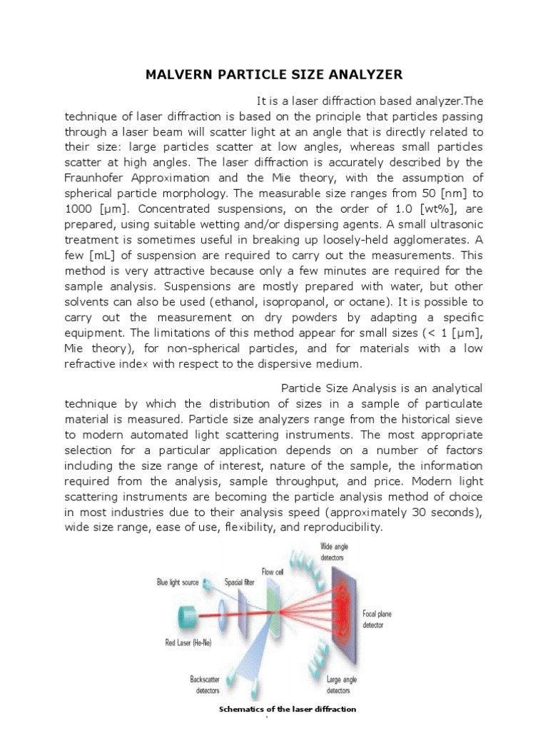 Malvern Particle Size Analyzer | PDF | Particle Size Distribution ...