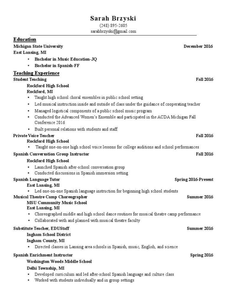 Resume SB PDF | PDF | Michigan State University | Lansing