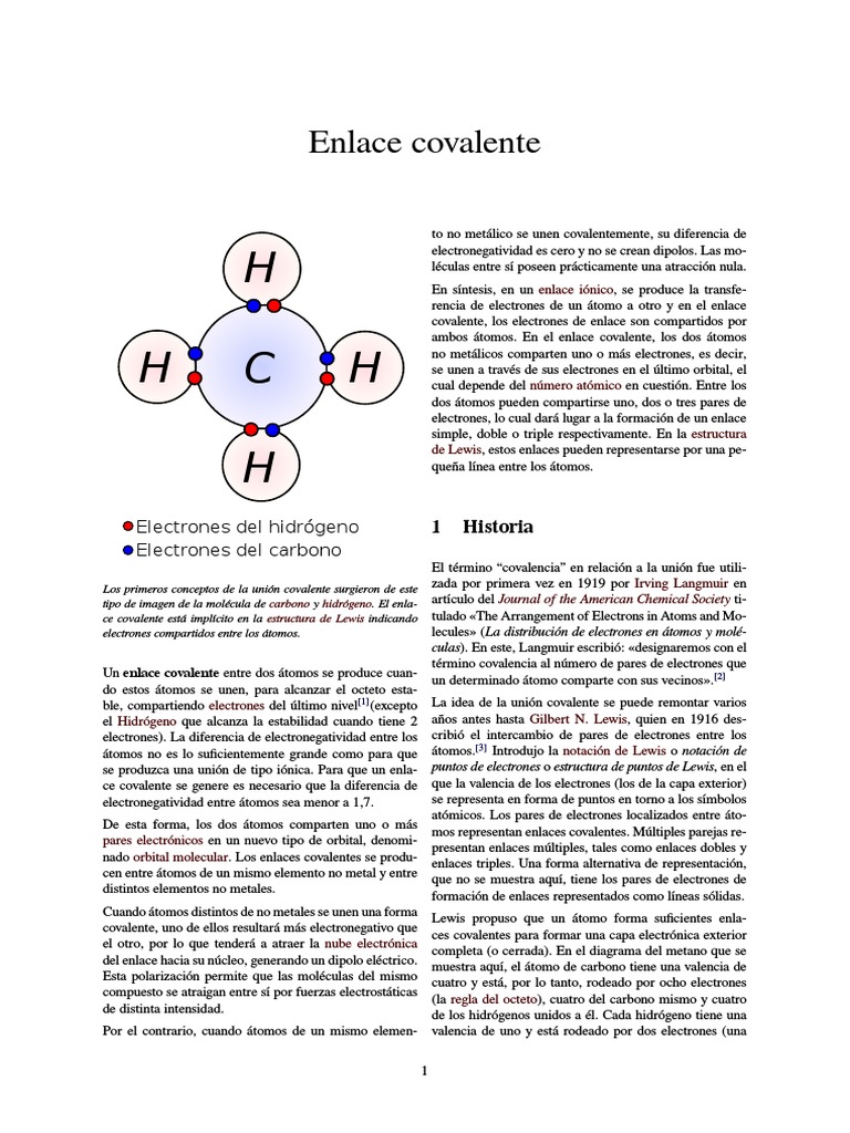 Enlace Covalente 1.3 | PDF | Enlace covalente | Enlace químico