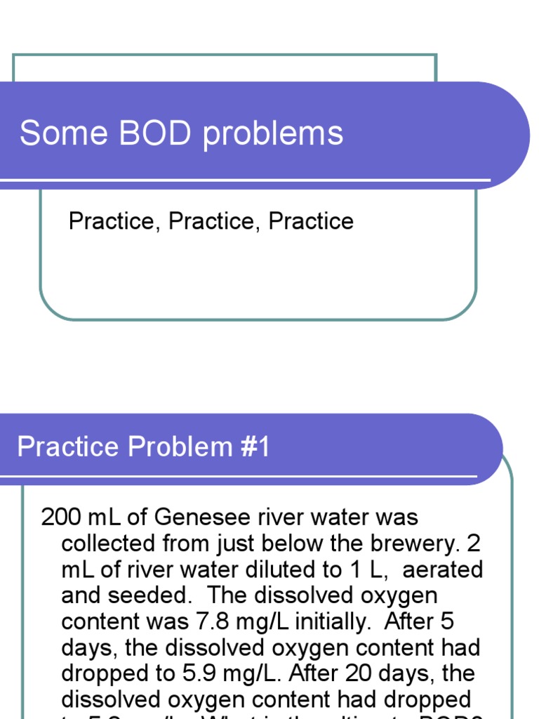 22 - Some BOD Problems | PDF | Chemistry | Physical Sciences