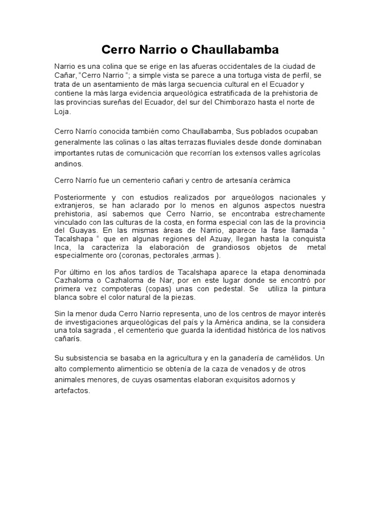 Cerro Narrio | PDF | Arqueología