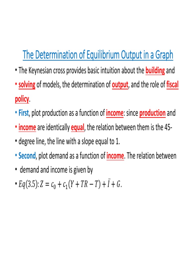 The Determination of Equilibrium Output in A Graph: Building Output ...
