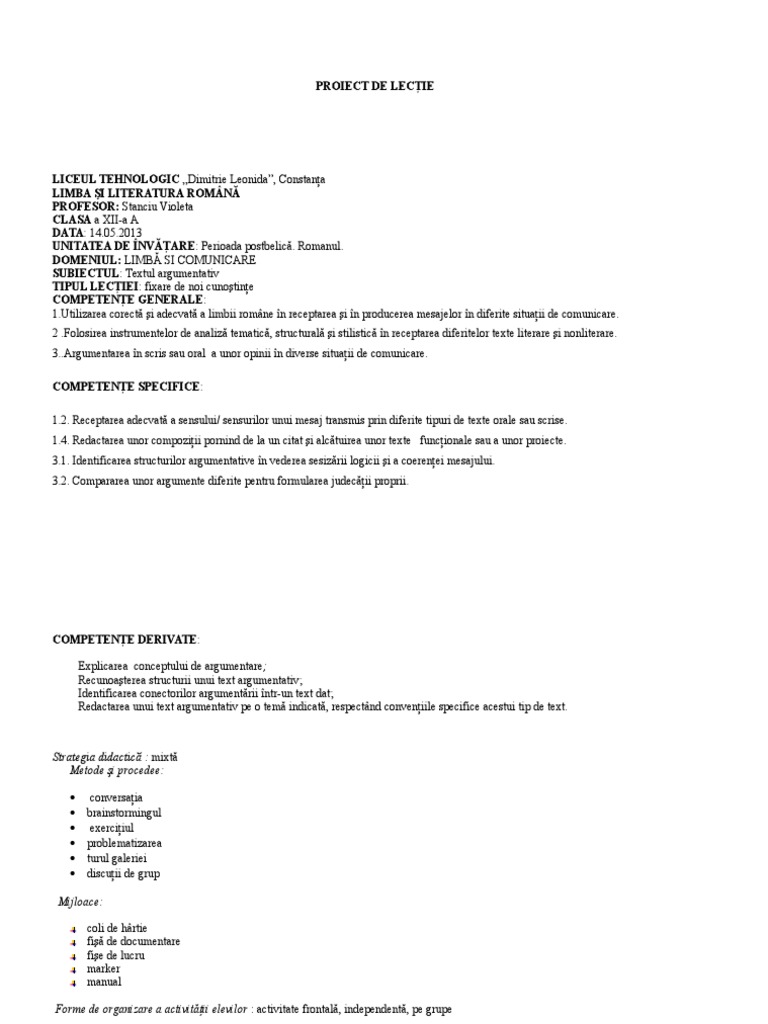 Textul Argumentativ | PDF