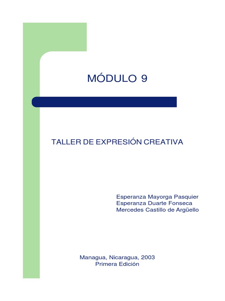 Modulo 9 - Taller de Expresión Creativa (Ejemplo) | PDF | Creatividad ...