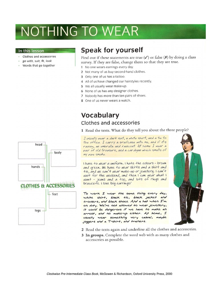 Clockwise Pre-Intermediate Class Book, Mcgowen & Richardson, Oxford University Press, 2000 | PDF