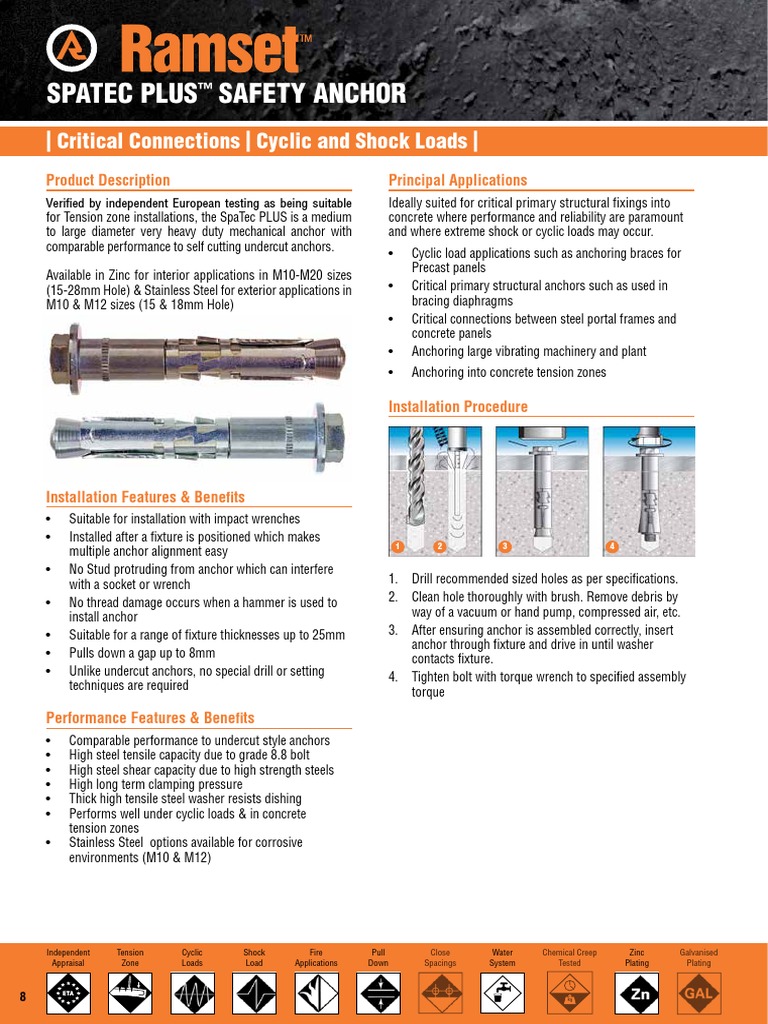 APG 2013 SpaTec Plus Safety Anchor | PDF | Screw | Anchor