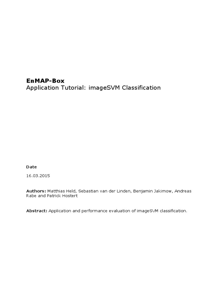 EnMAP-Box at Classification | PDF | Statistical Classification ...