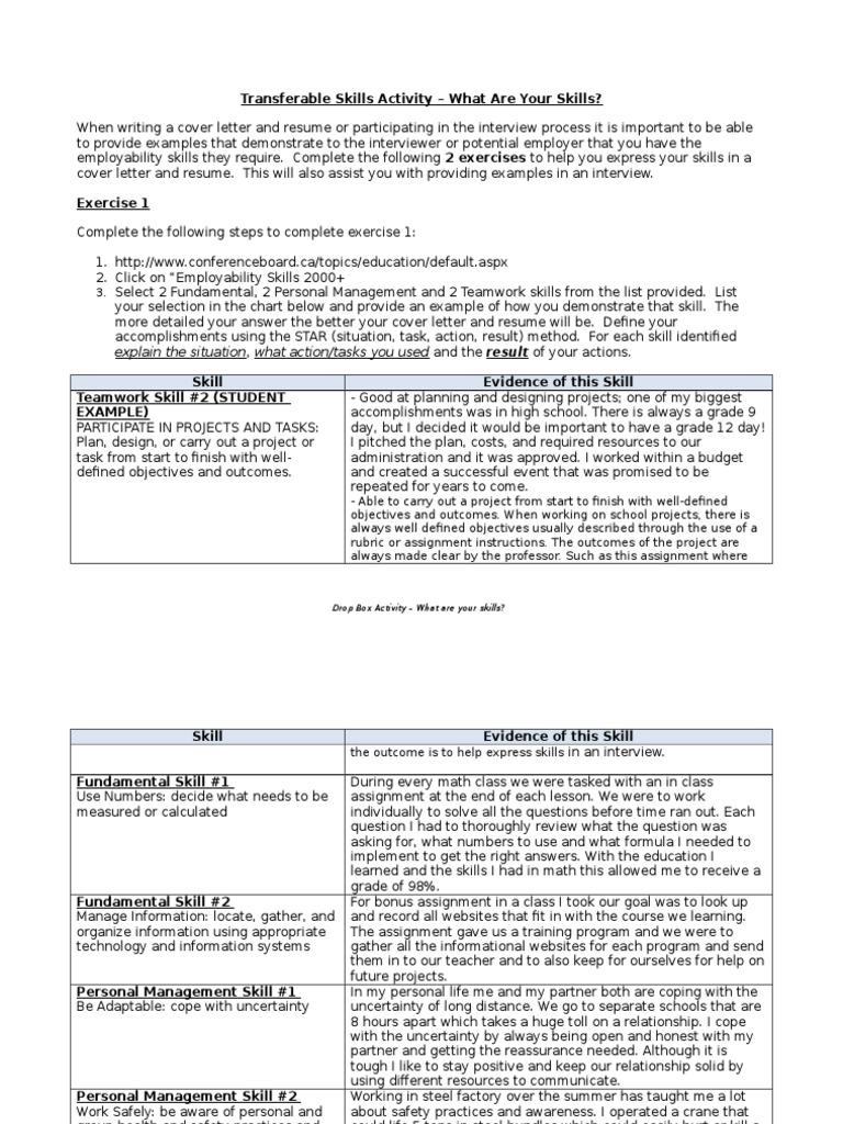 Transferable Skills Activity | PDF | Communication | Teaching Mathematics