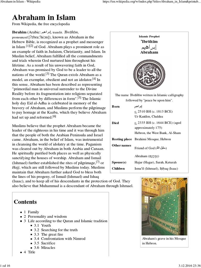Abraham in Islam - Wikipedia20161203233723 | Ishmael | Islamic Belief ...