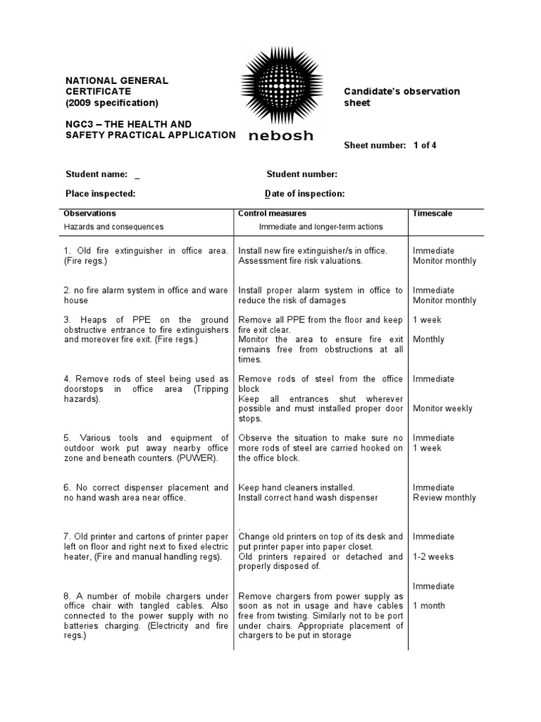 nebosh ig3 report example 3.pdf | Architectural Elements | Building ...