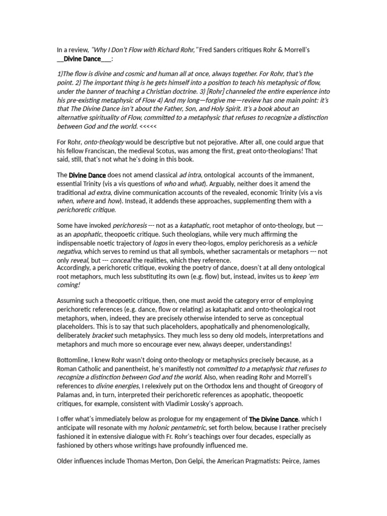 Rohr and Morrell's Divine Dance As Theopoetic Critique | PDF | Trinity ...