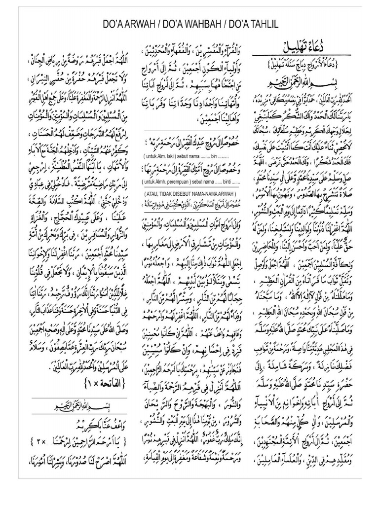 Doa Tahlil | PDF