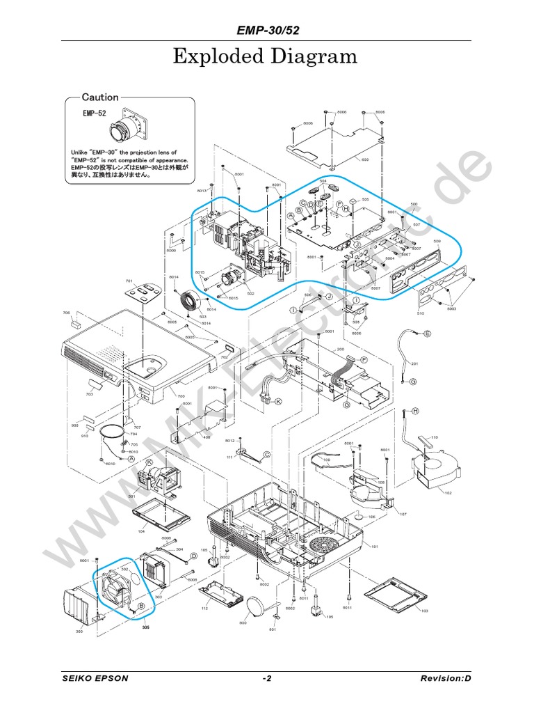 Exploded Diagram: - 2 Seiko Epson Revision:D | PDF | Packaging And ...