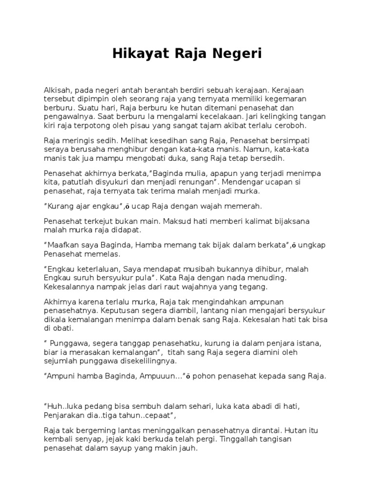 Hikayat Raja Negeri | PDF