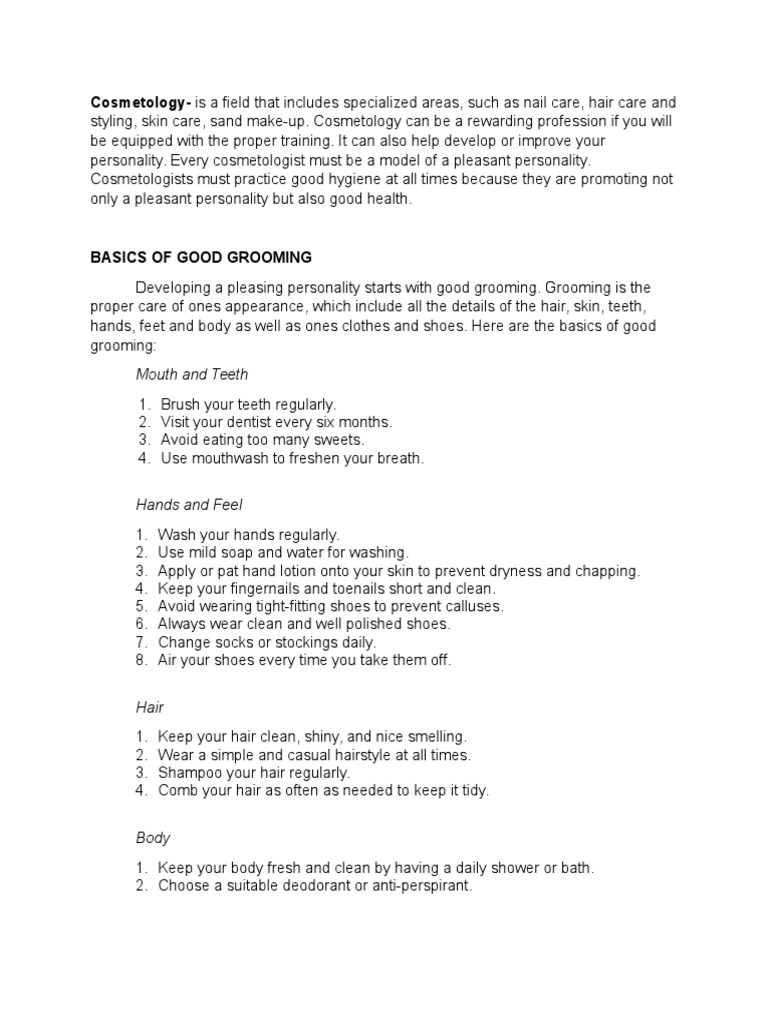 The Importance of Good Grooming, Proper Posture, and Appropriate ...