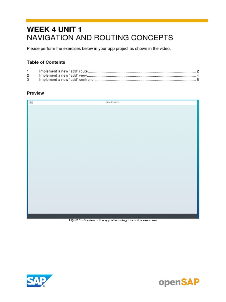OpenSAP Ui51 Week4 Unit 1 NARC Exercise | PDF | Web Application | Software Engineering