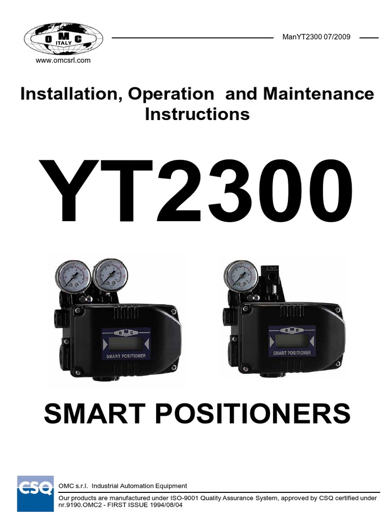 Smart Positioners: Installation, Operation and Maintenance Instructions ...
