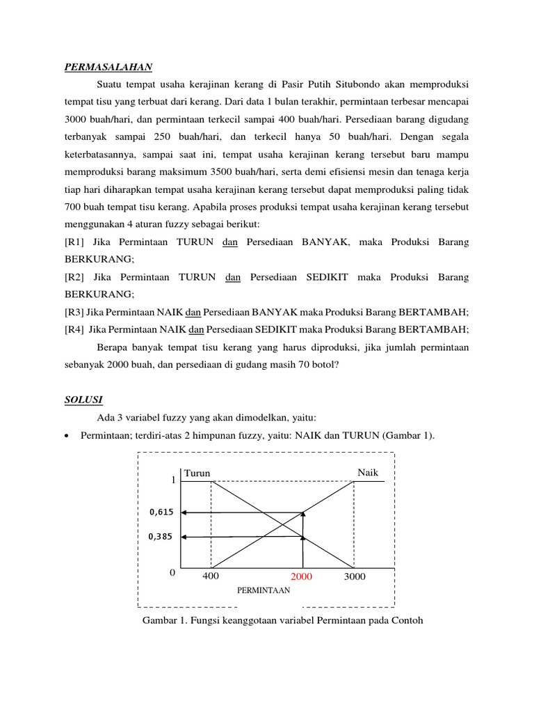Contoh Soal Dan Jawaban Logika Fuzzy Metode Tsukamoto | PDF Contoh Soal Dan Jawaban Logika Fuzzy Metode Tsukamoto | PDF