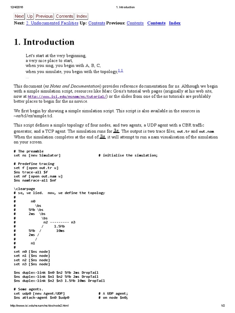ns Simulation Script Guide | PDF | Computers