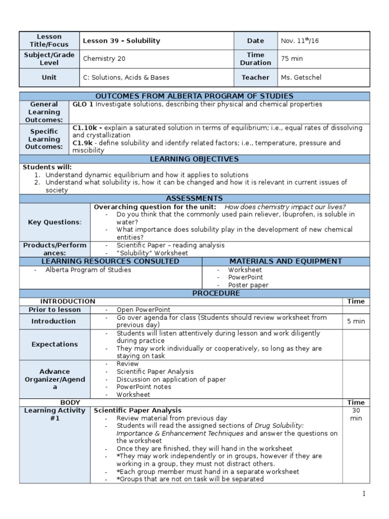 Lesson 36 - Explaining Solutions | PDF | Solubility | Solution