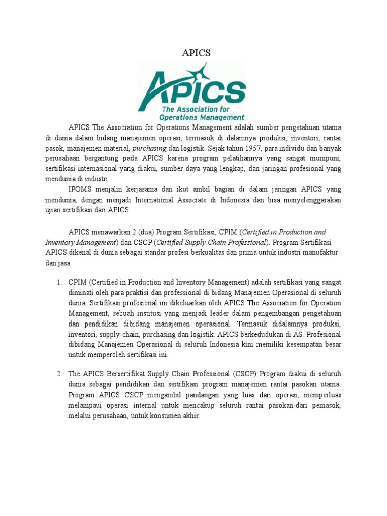 APICS | PDF