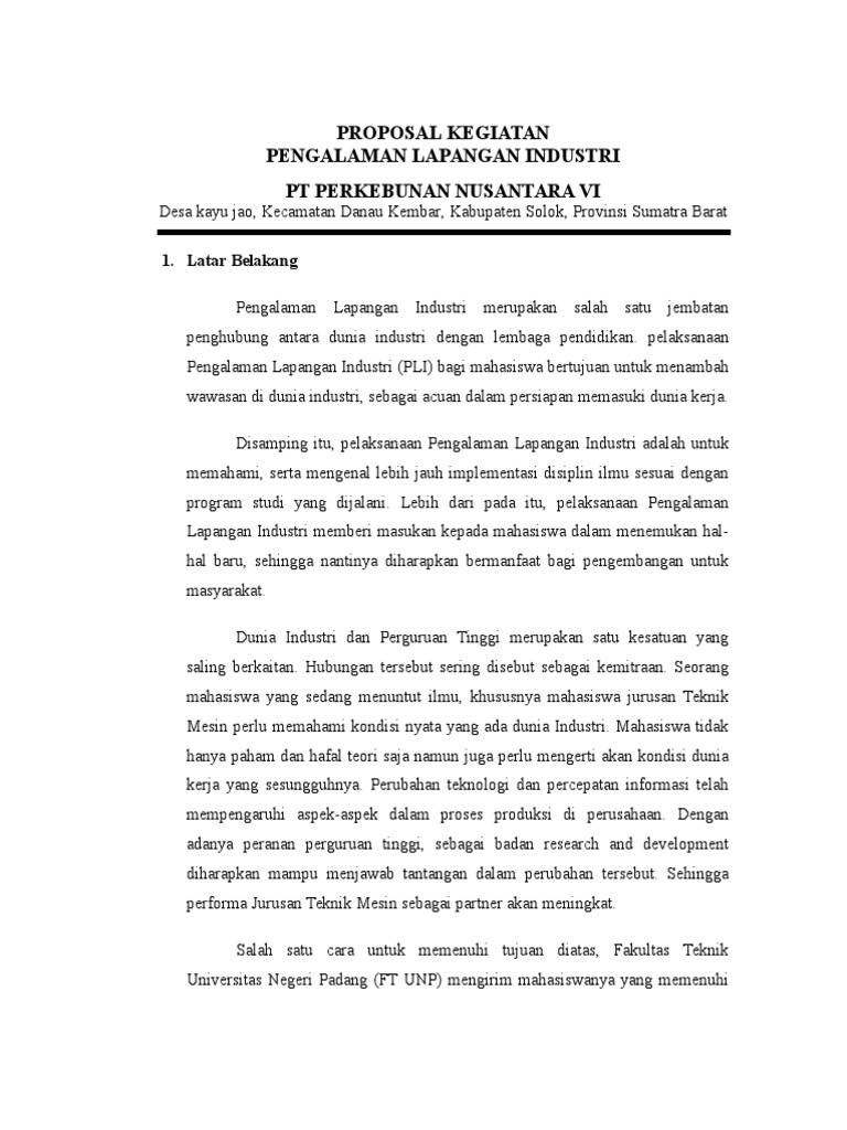 Proposal Pi PTPN 6 | PDF