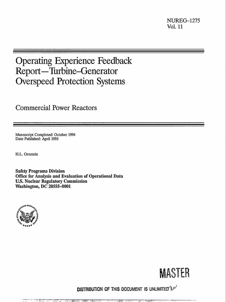 Turbine-Generator Overspeed Protection Systems - Commercial Power ...