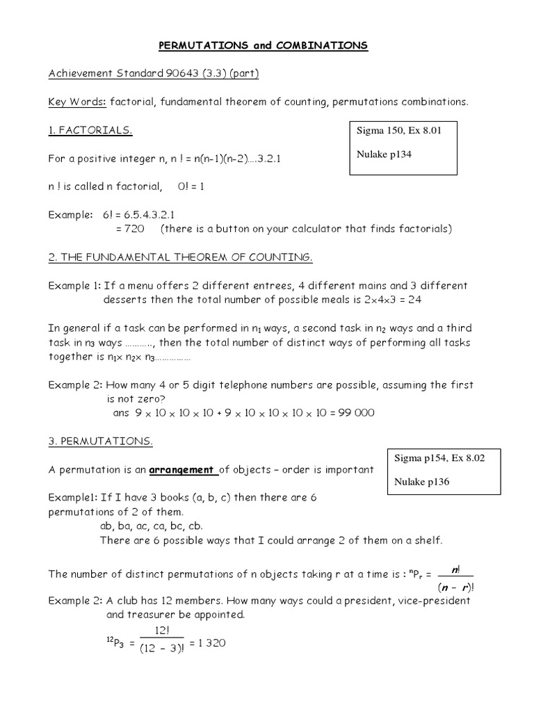 Understanding Permutations and Combinations | PDF | Permutation ...