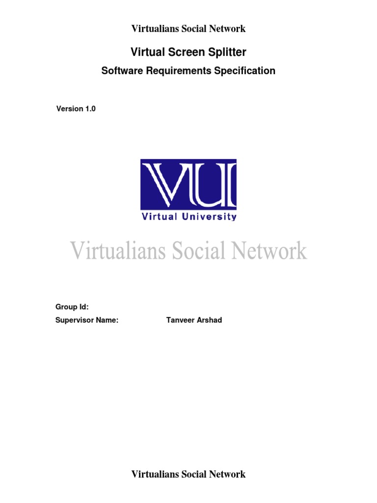 Virtual Screen Splitter VSPSRSVirtualians Social Network | PDF ...