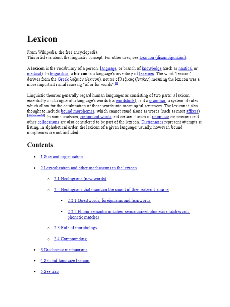 Lexicon: Citation Needed | PDF | Lexicon | Onomastics