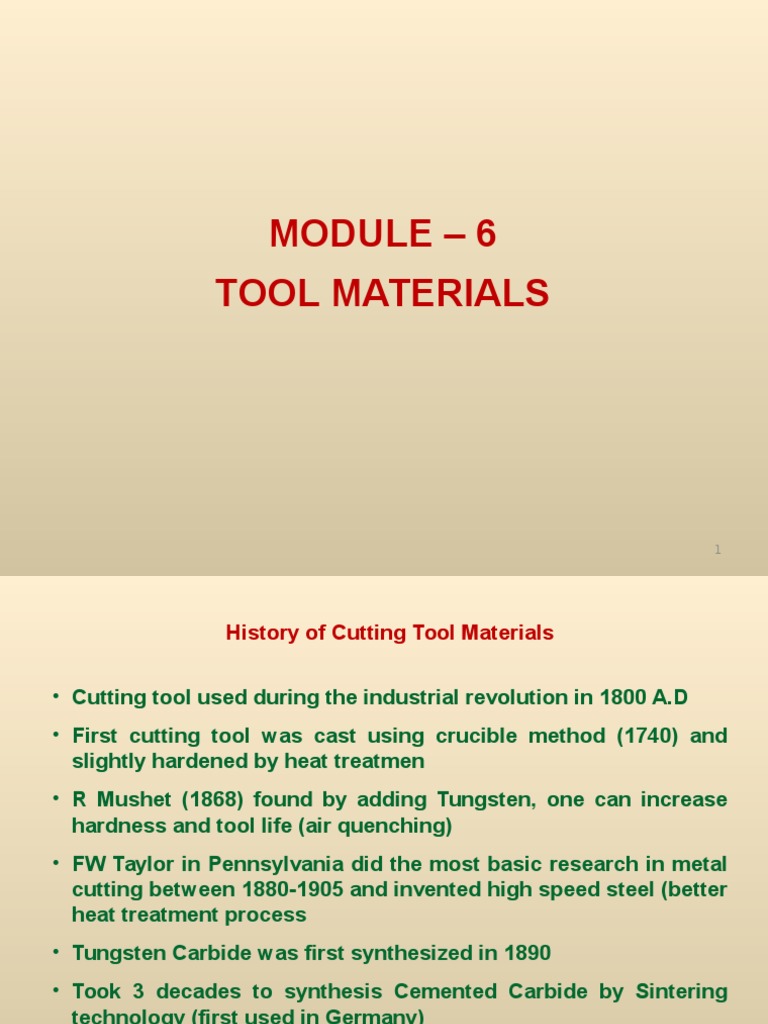 Module 6, Tool Materials | PDF | Steel | Chemical Substances