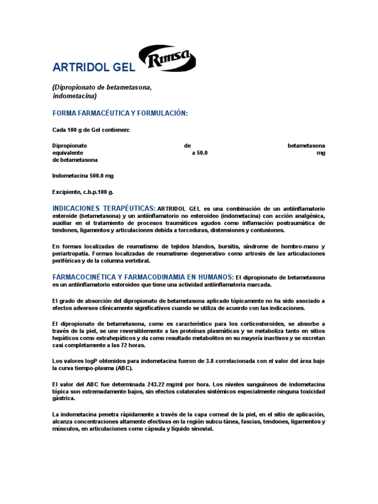 Artridol Gel | Descargar gratis PDF | Antiinflamatorio | Alergia