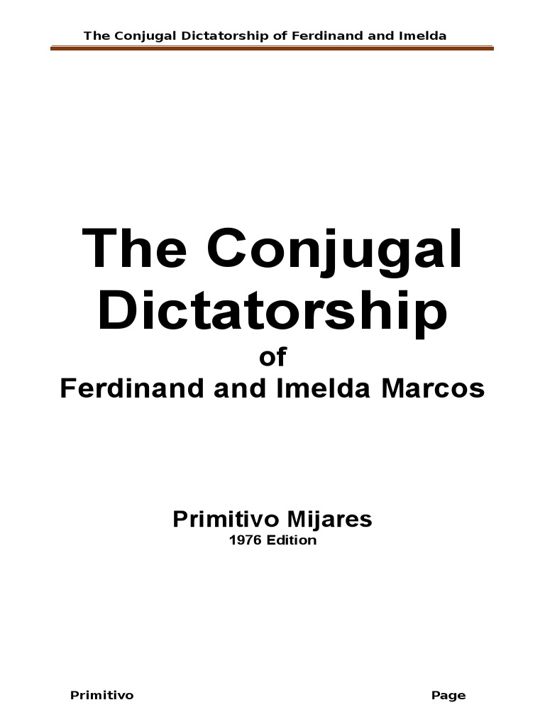 The Conjugal Dictatorship of Marcos | PDF | Social Science | History