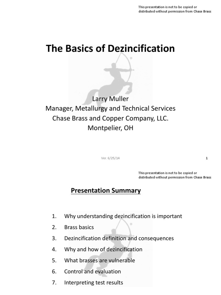 Understanding Dezincification in Brass | PDF | Brass | Corrosion