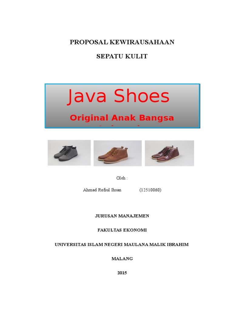 Proposal Usaha Sepatu Kulit Java Shoes | PDF