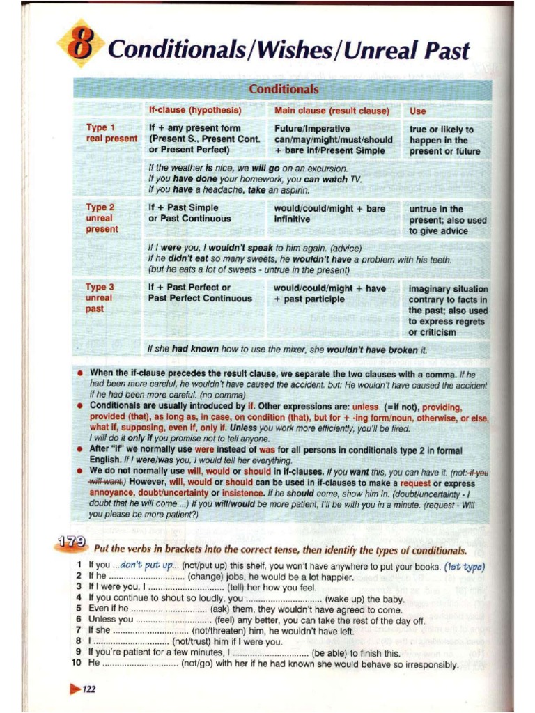Conditionals Unreal Past Wishes Unit 8 | PDF