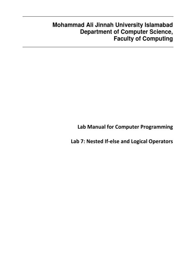 Computer Programming Lab Manual | PDF | Computer Program | Programming Computer Programming Lab Manual | PDF | Computer Program | Programming