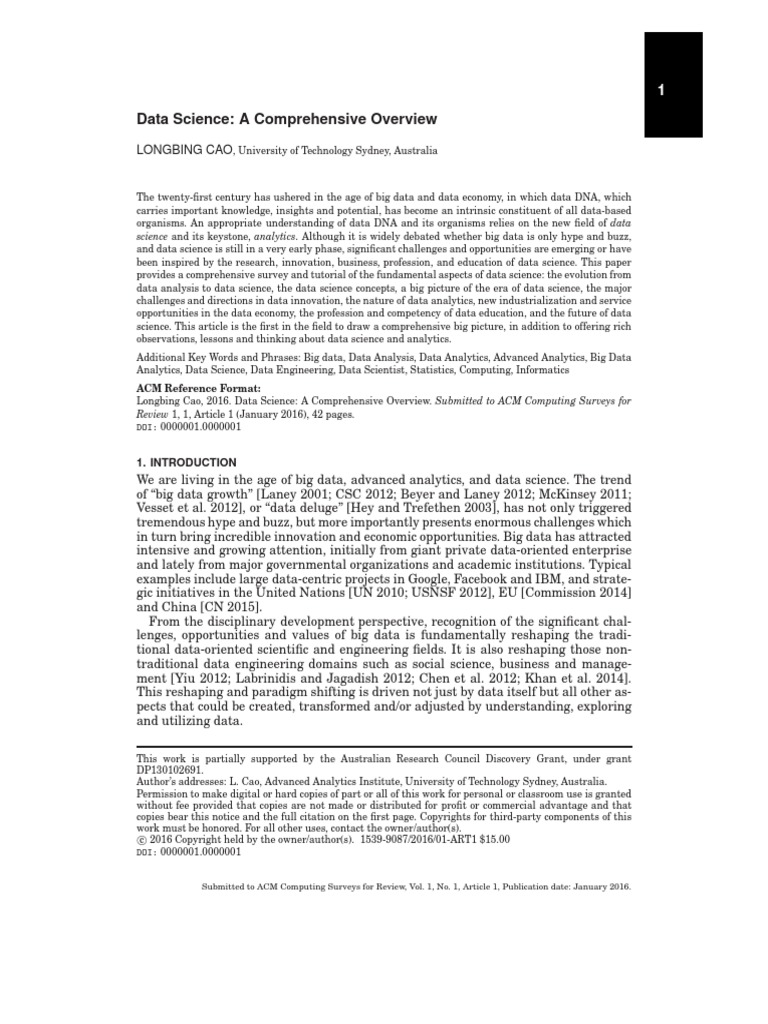 Data Science Comprehensive Overview | PDF | Data Science | Analytics