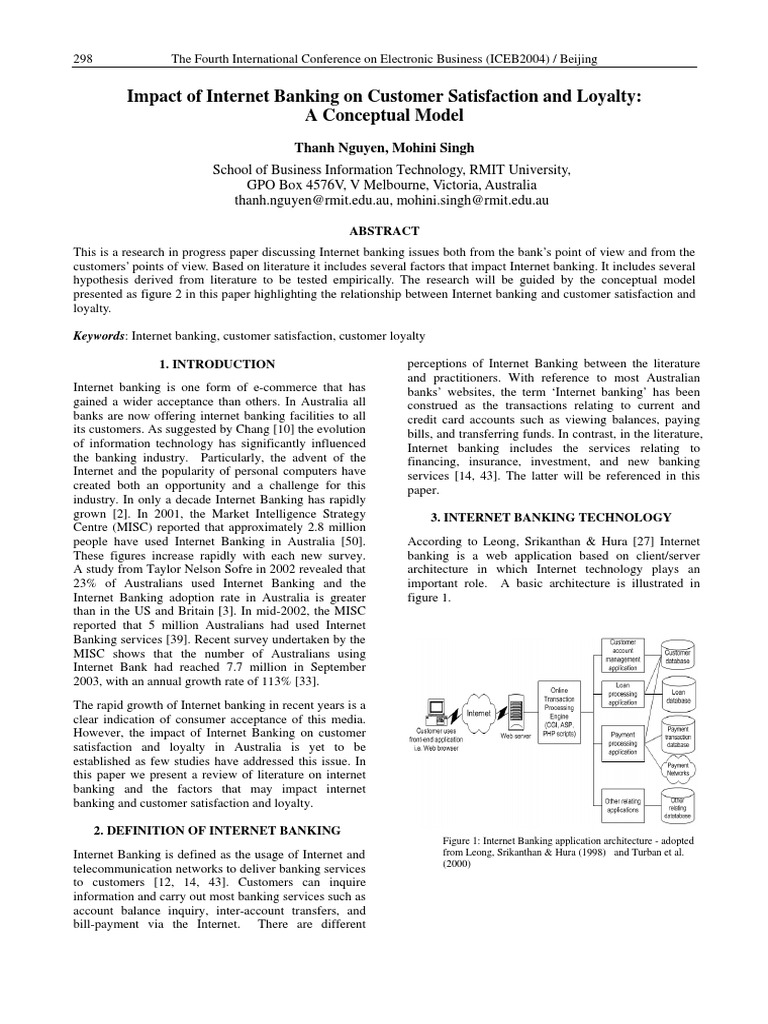 Impact of Internet Banking On Customer Satisfaction and Loyalty: A Conceptual Model | PDF ...