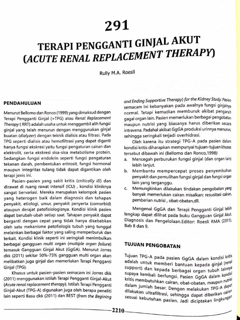 291 Terapi Pengganti Ginjal Akut | PDF