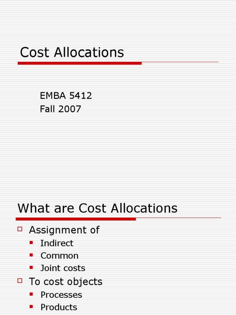 Cost Allocations EMBA 5412 | PDF | Cost | Profit (Accounting)