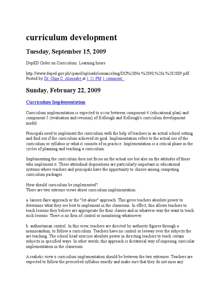 Curriculum Development | PDF | Curriculum | Evaluation