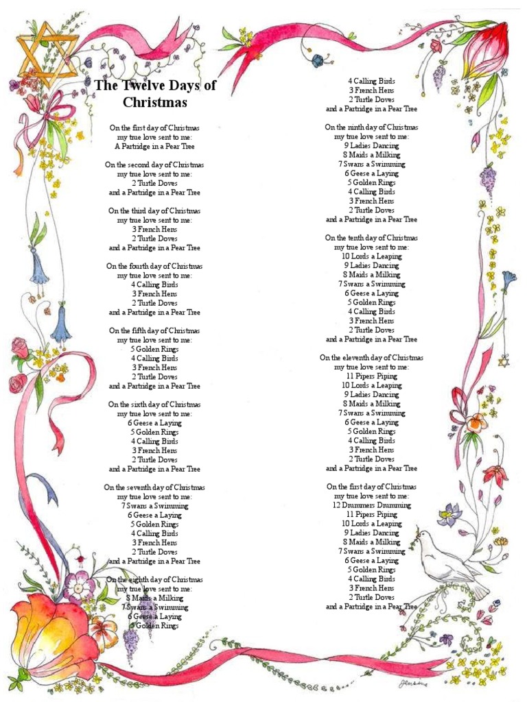 The Twelve Days of Christmas | PDF | Santa Claus's Reindeer | Christmas