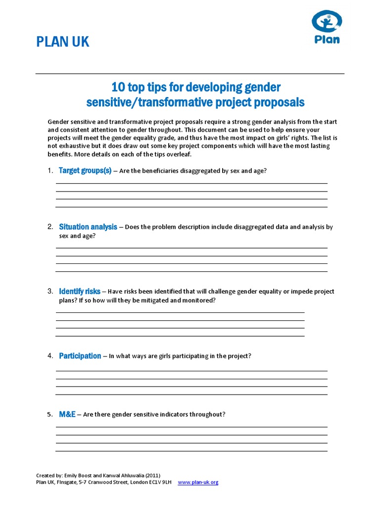 10 Top Tips For Developing Gender Sensitive - Transformative Project ...