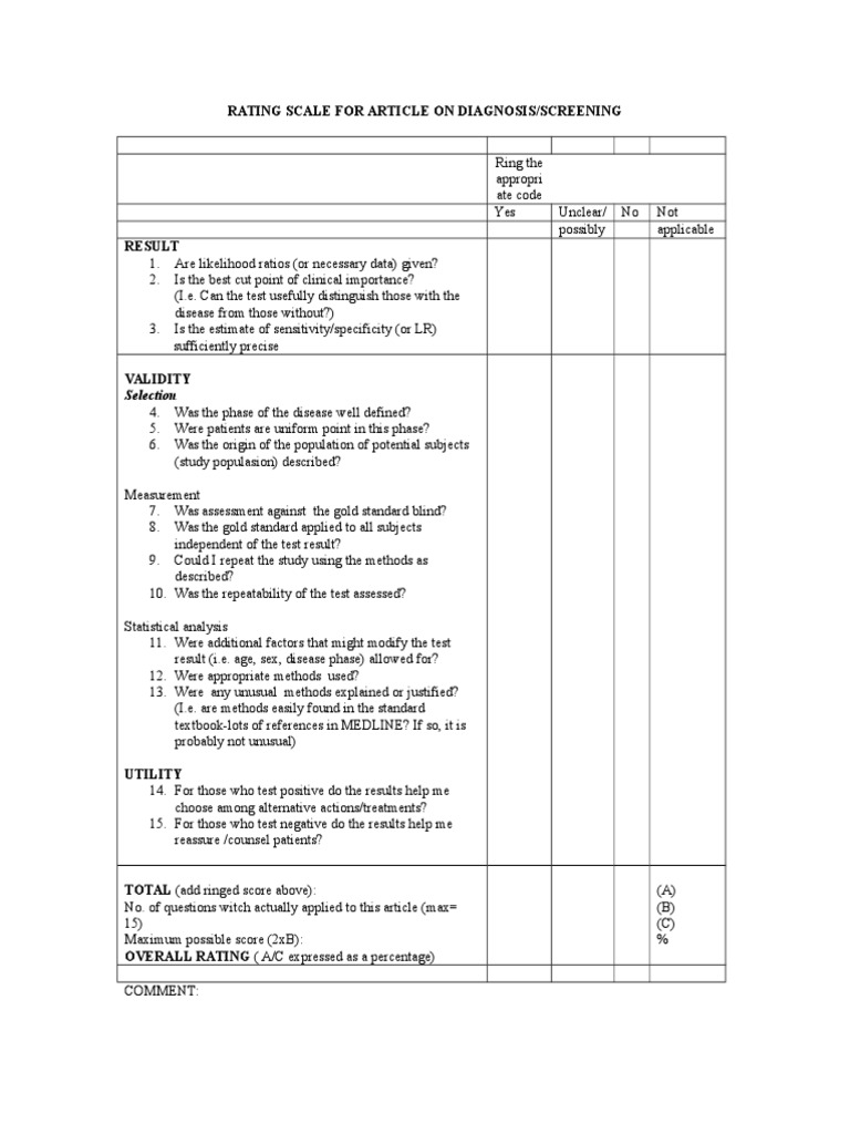 Worksheets Diagnosis | Download Free PDF | Sensitivity And Specificity ...
