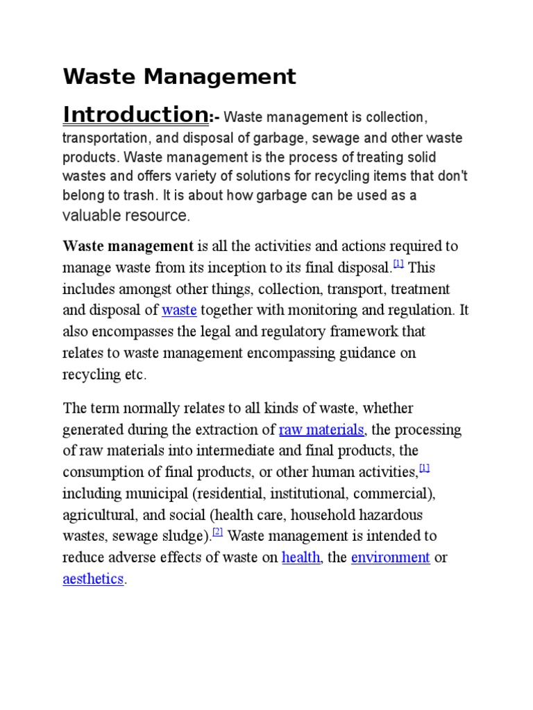 Waste Management: Valuable Resource | Download Free PDF | Waste ...