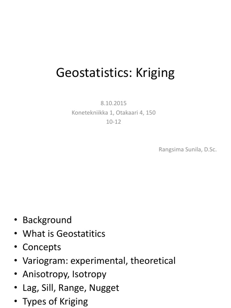 Geostatistics Kriging | Download Free PDF | Statistical Theory ...