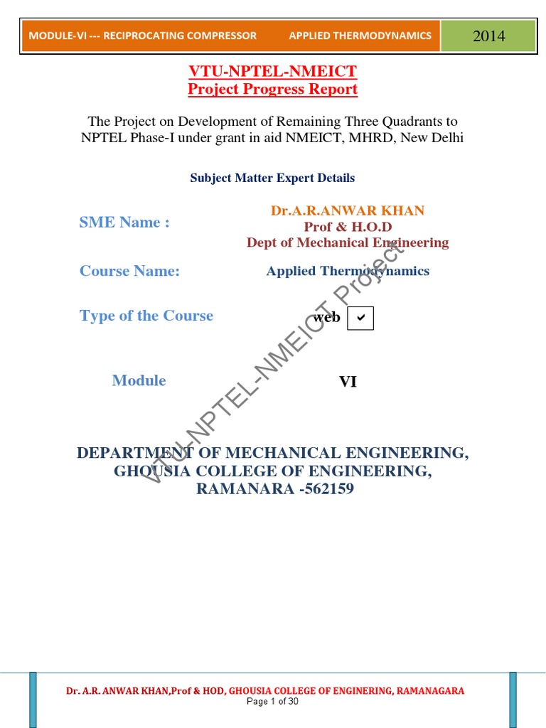 Module 6 Reciprocating COMPRESSOR | PDF | Internal Combustion Engine | Pump
